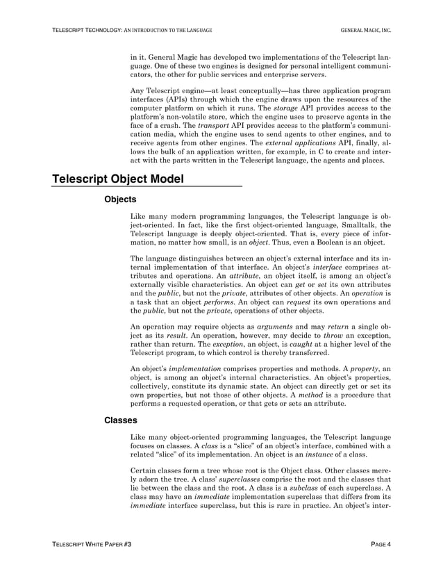 Telescript White Paper #3 | PDF