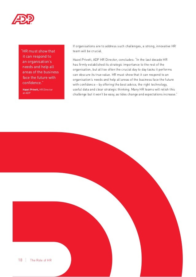 ADP White Paper - The Role of HR - Executives Expectations