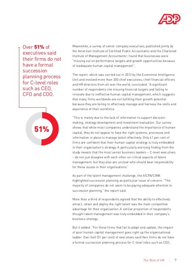 ADP White Paper - The Role of HR - Executives Expectations