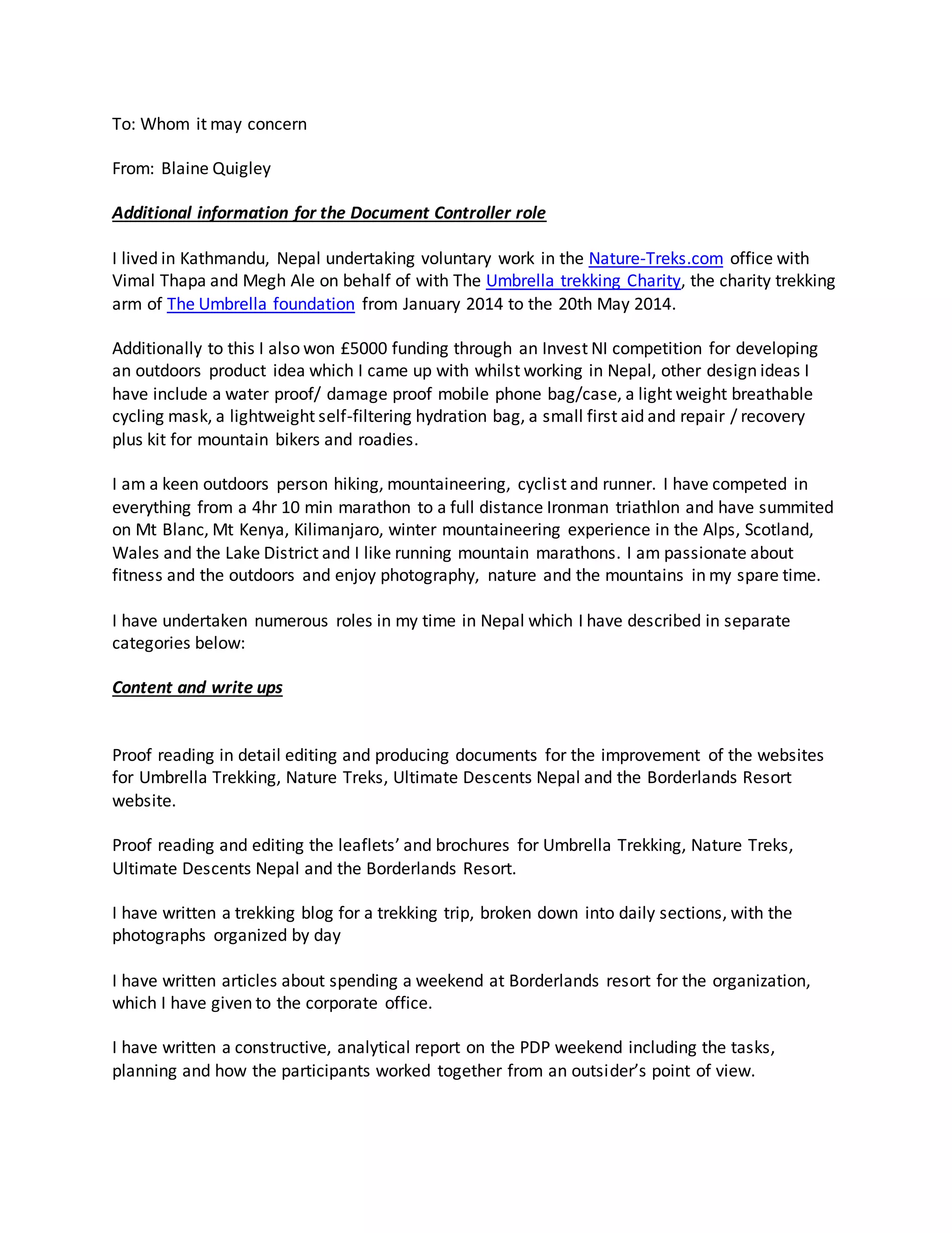 Additional information document | PDF