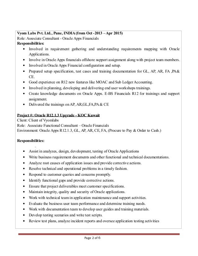 Oracle Financial Functional Consultant Siddharth