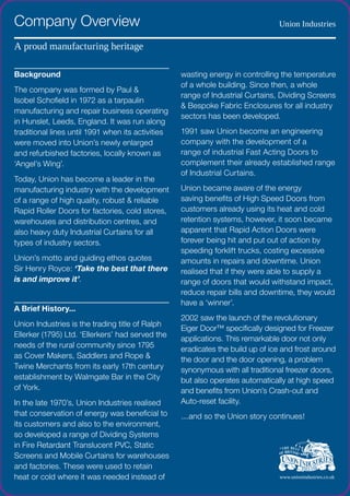 Union Industries Co Overview | PDF