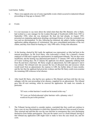 Bennett v London Borough of Southwark | DOC