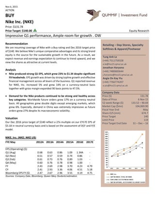 QUMMIF Nike Equity Research Report | PDF