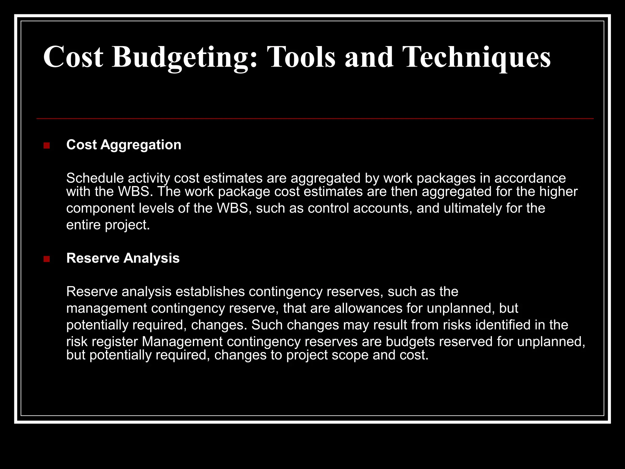 Project_cost_managment definition and tools | PPT