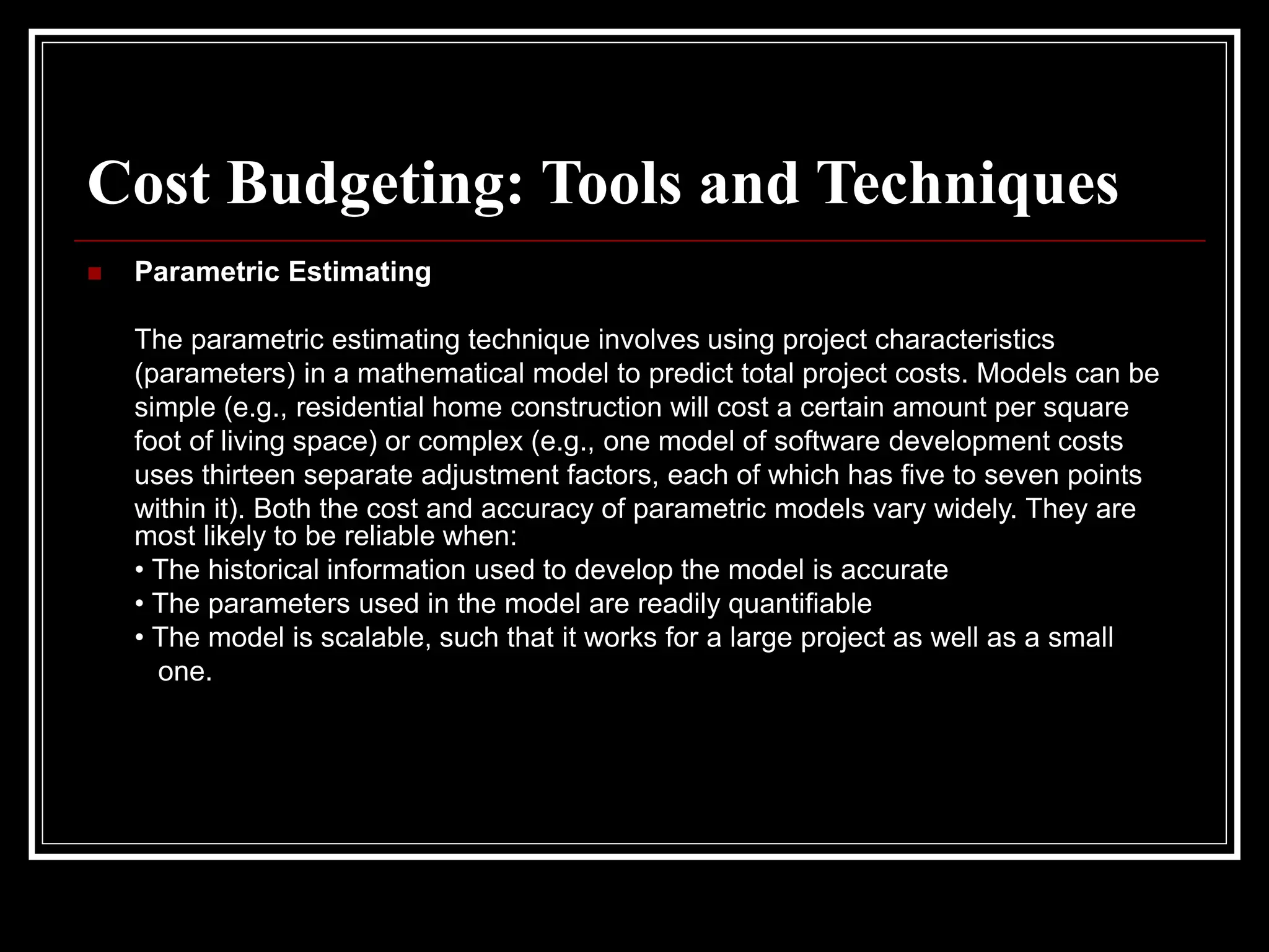 Project_cost_managment definition and tools | PPT