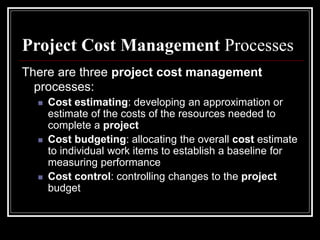 Project_cost_managment definition and tools | PPT