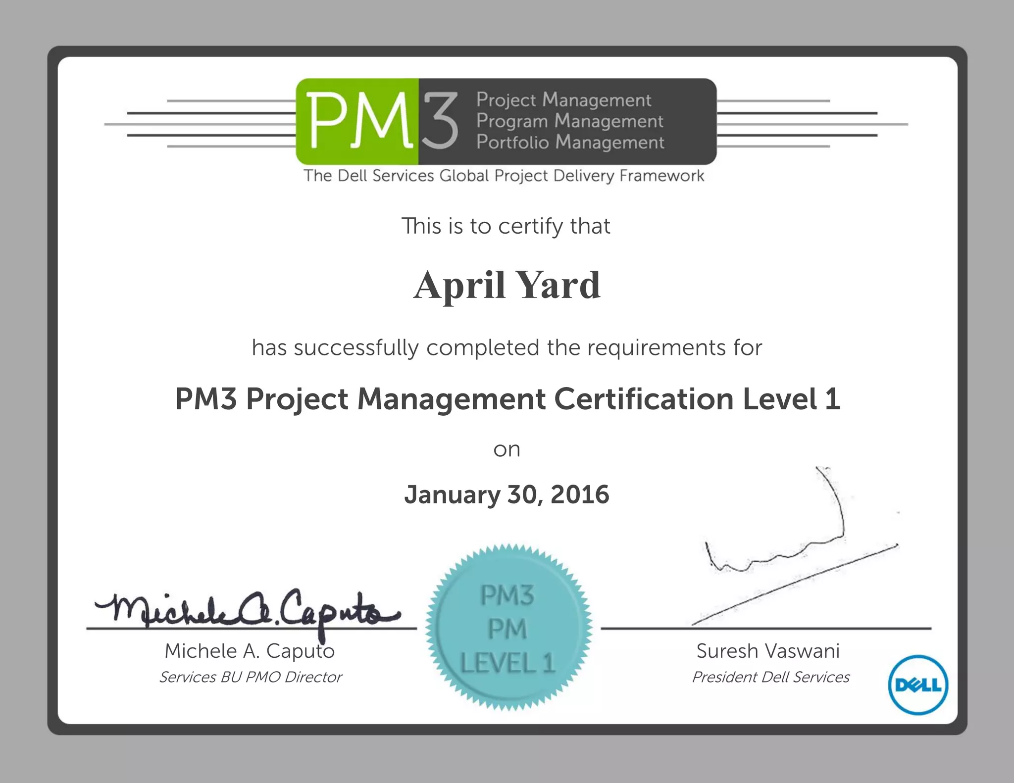 April Yard - Project Management Certificate | PPT | Free Download