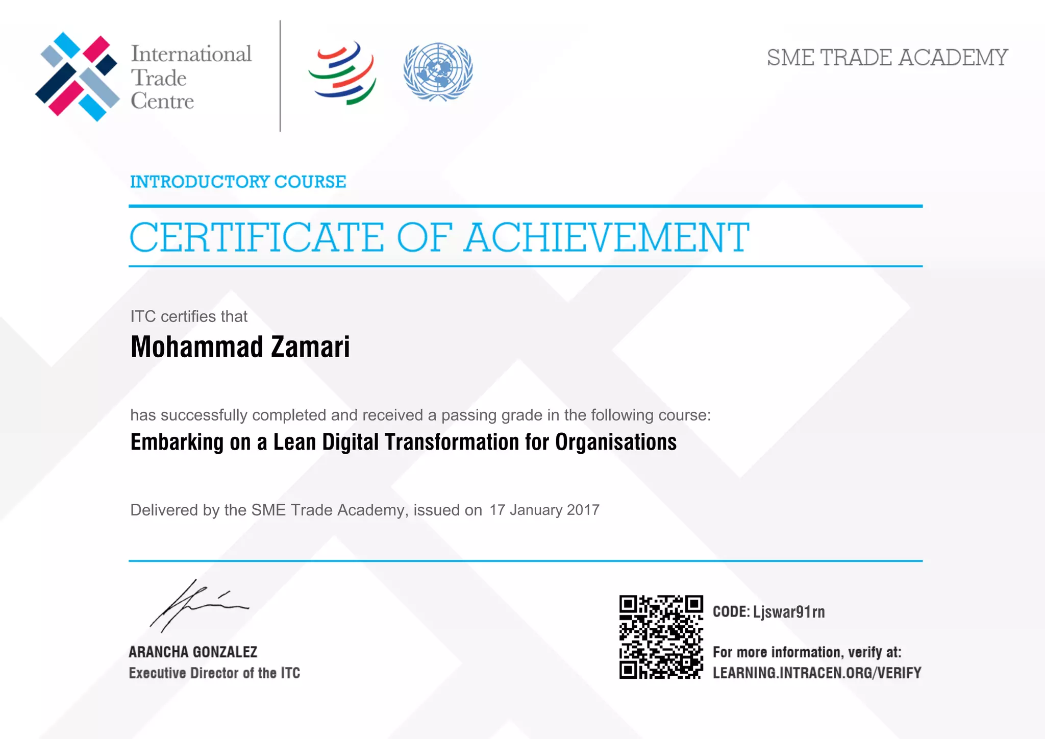 Certificate of Achievement - Embarking on a Lean Digital Transformation ...