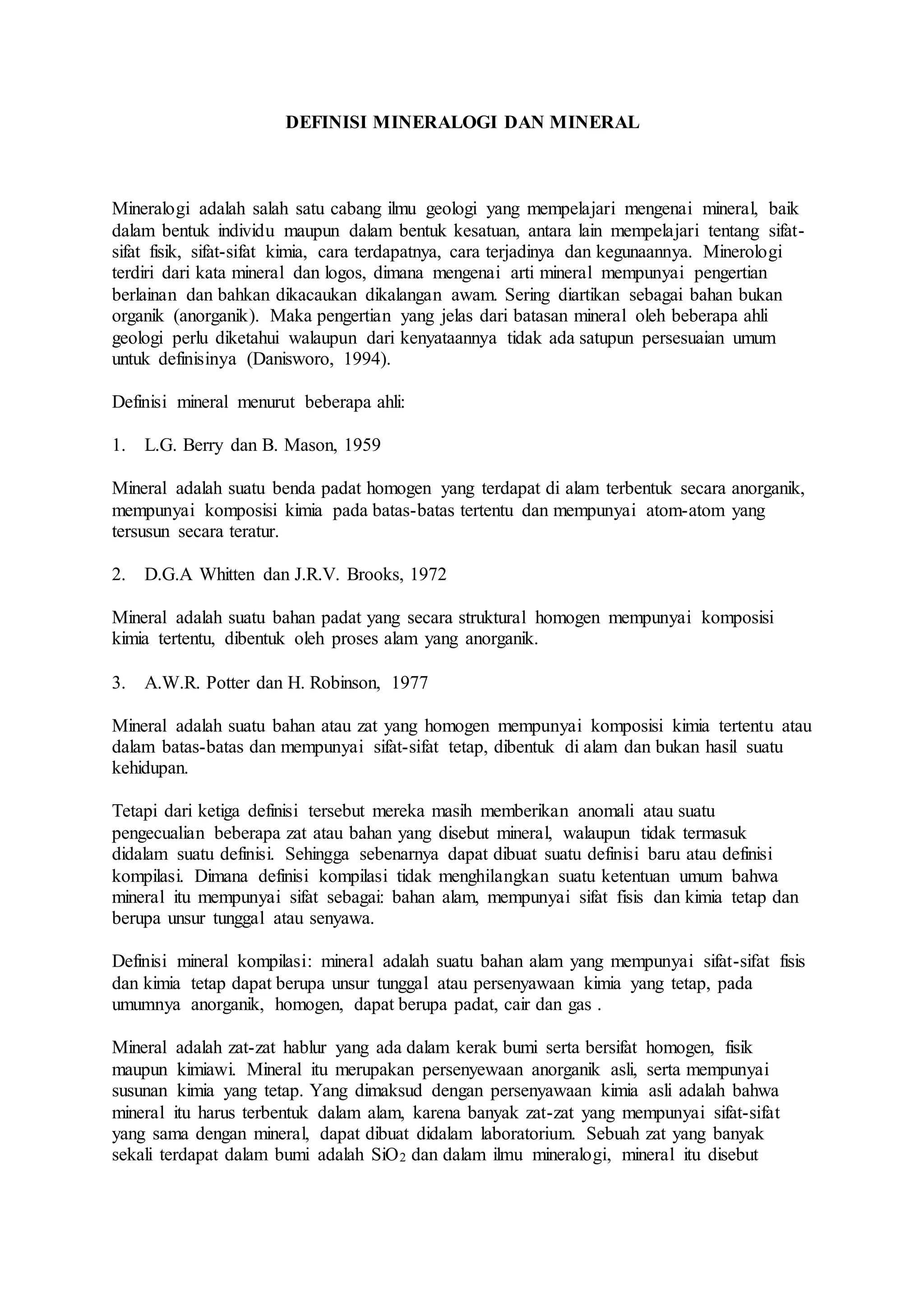 93645940 definisi-mineralogi-dan-mineral | DOCX