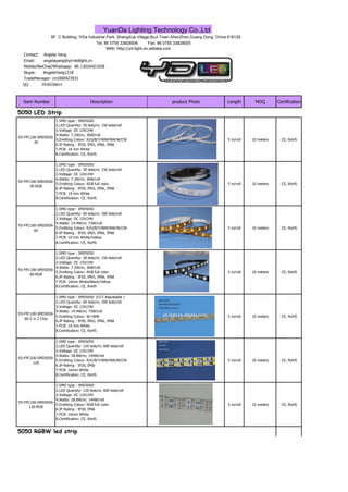 YD Lighting-LED Strip Catalogue | PDF