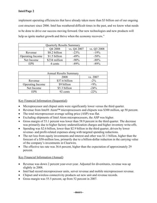 Intel 4Q and Annual results | PDF