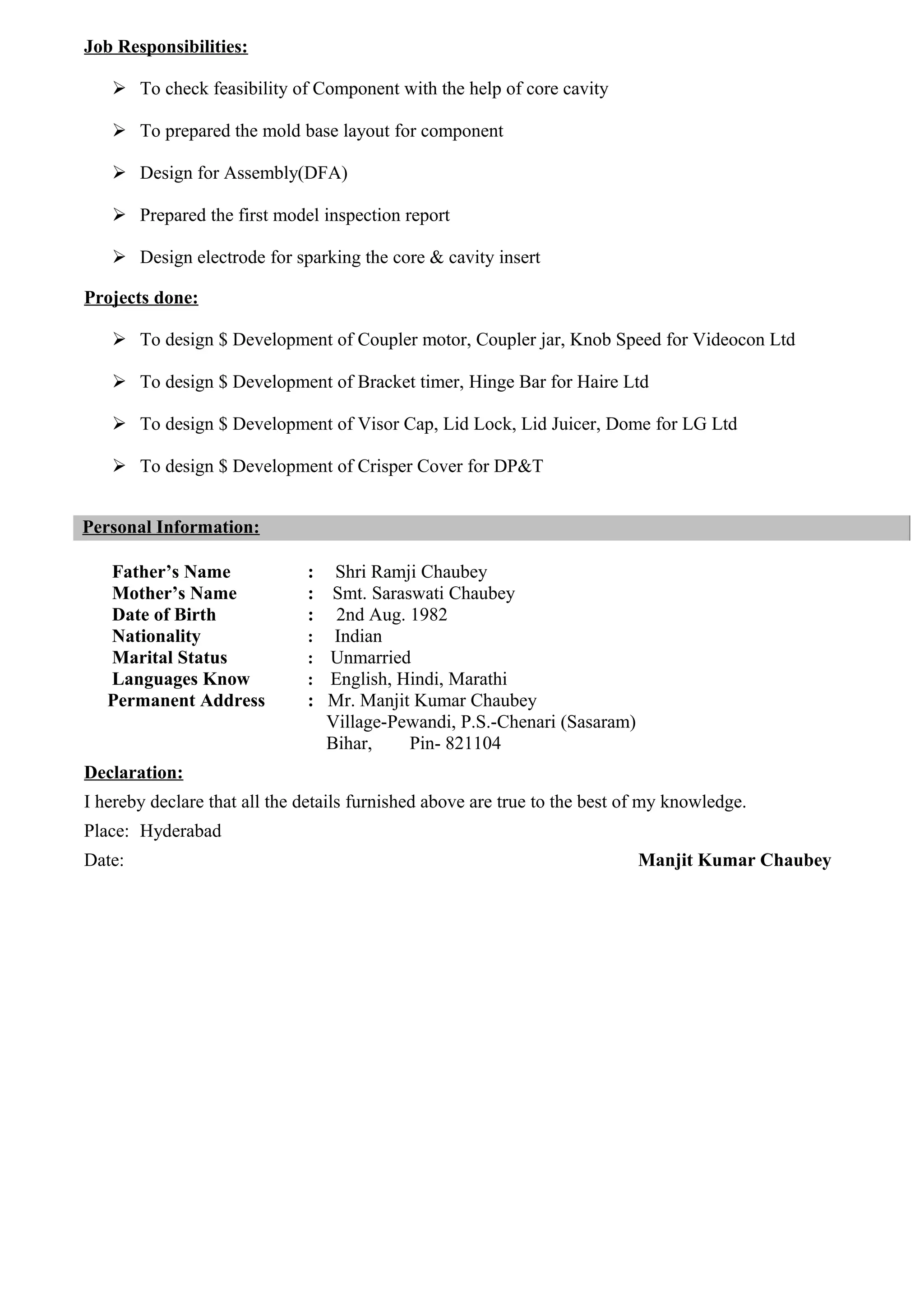 manjit_ resume | PDF
