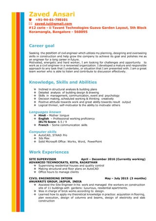 Zaved Ansari.Resume -1- | PDF