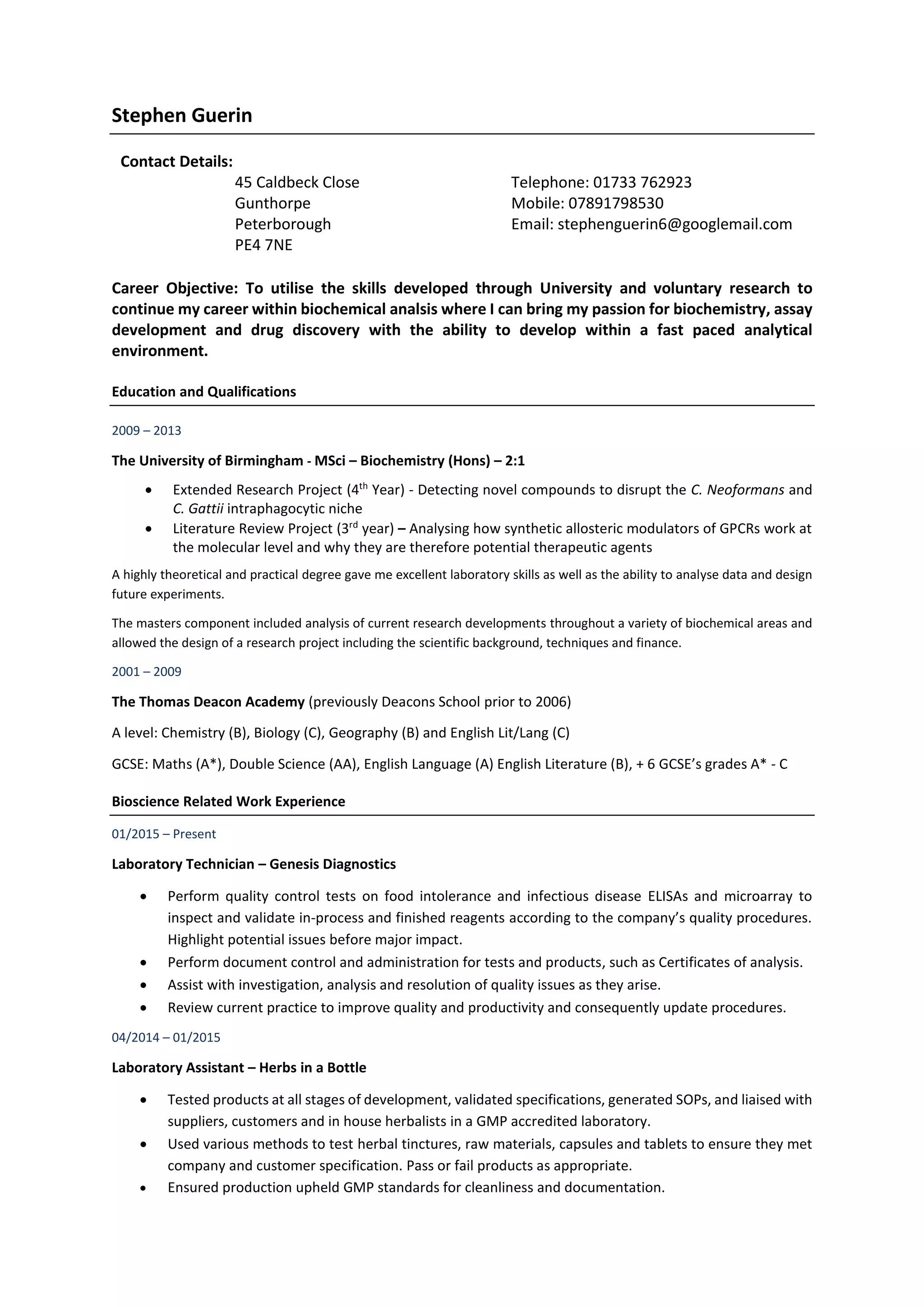 Curriculum Vitae - Stephen Guerin | PDF