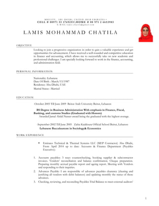 LAMIS CHATILA_CV Updated 01-11-2016 | DOC