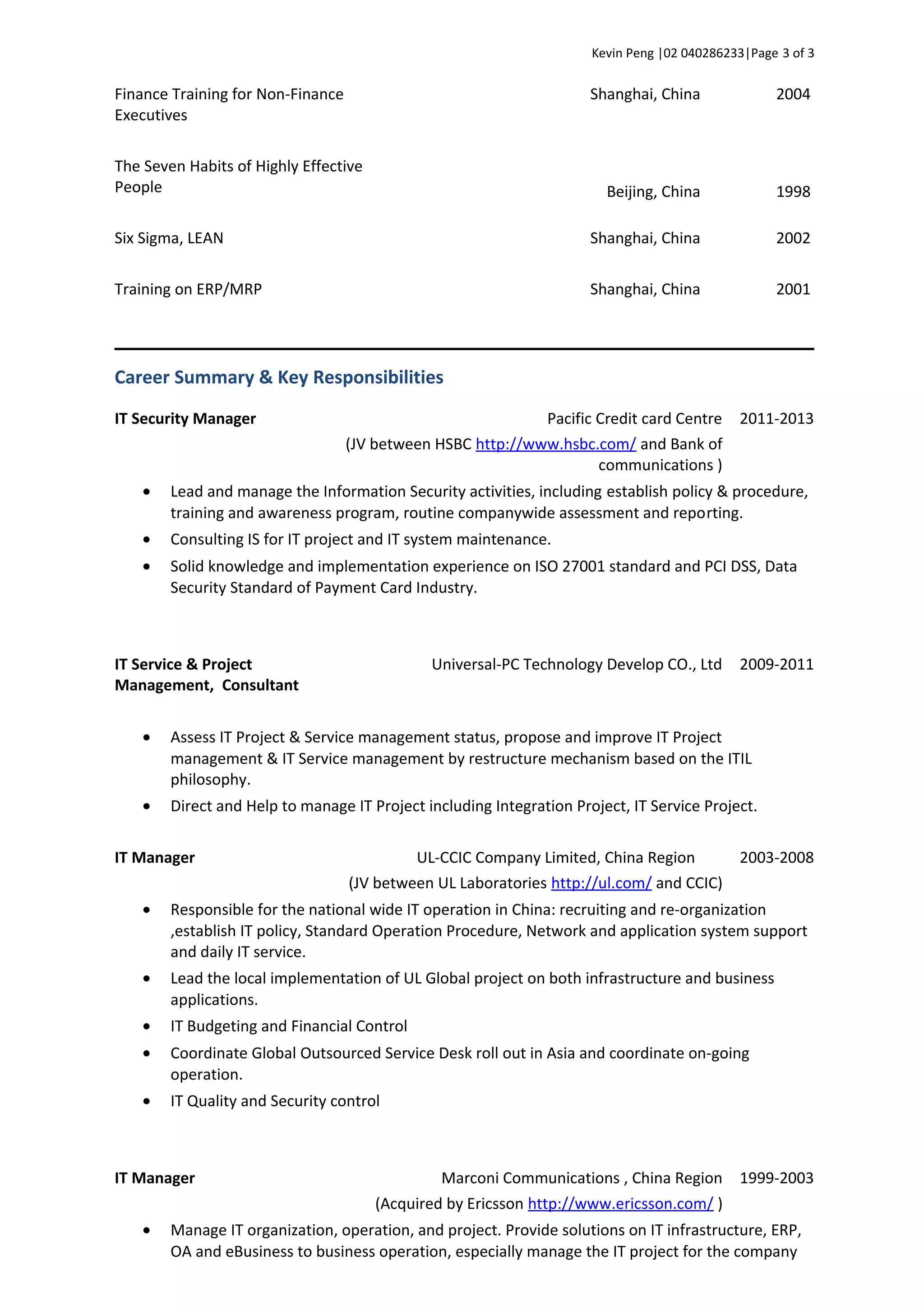 Kevin Peng CV | PDF