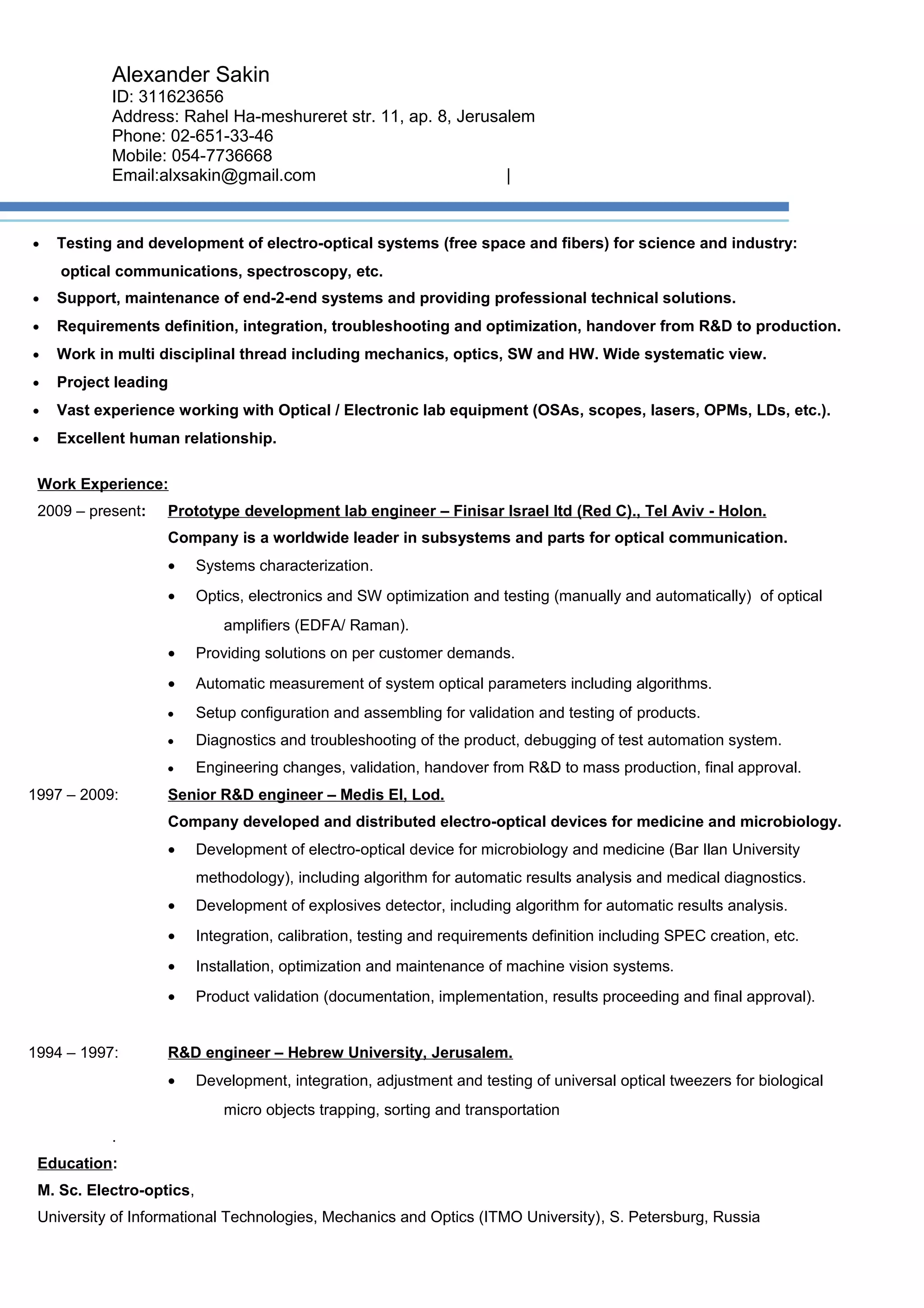 CV_Alexander Sakin 9.12.15 | Technology & Computing