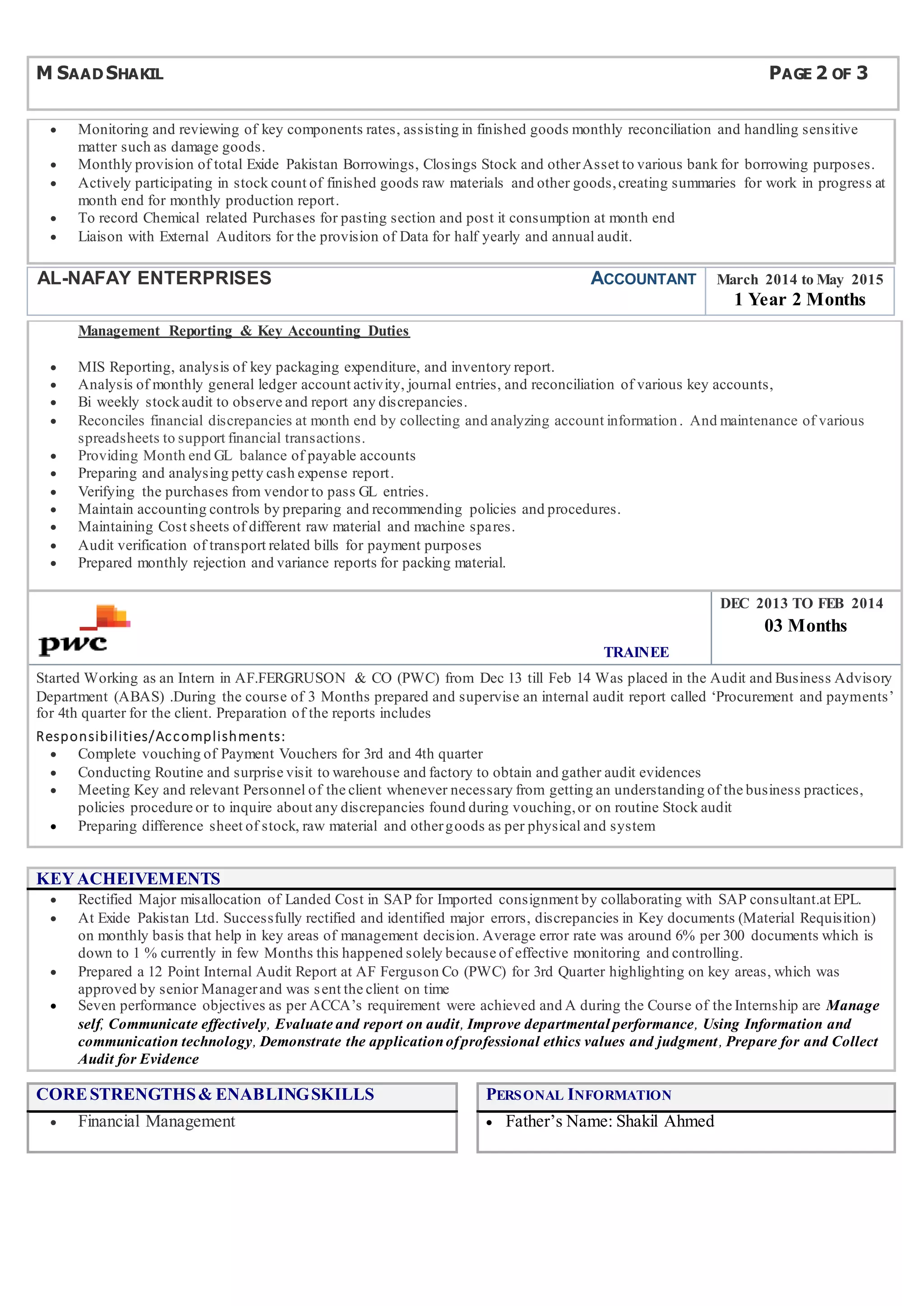 M-Saad-Shakil-ACCA-resume | DOCX