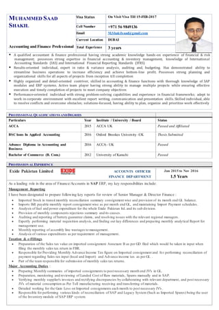 M-Saad-Shakil-ACCA-resume | PDF