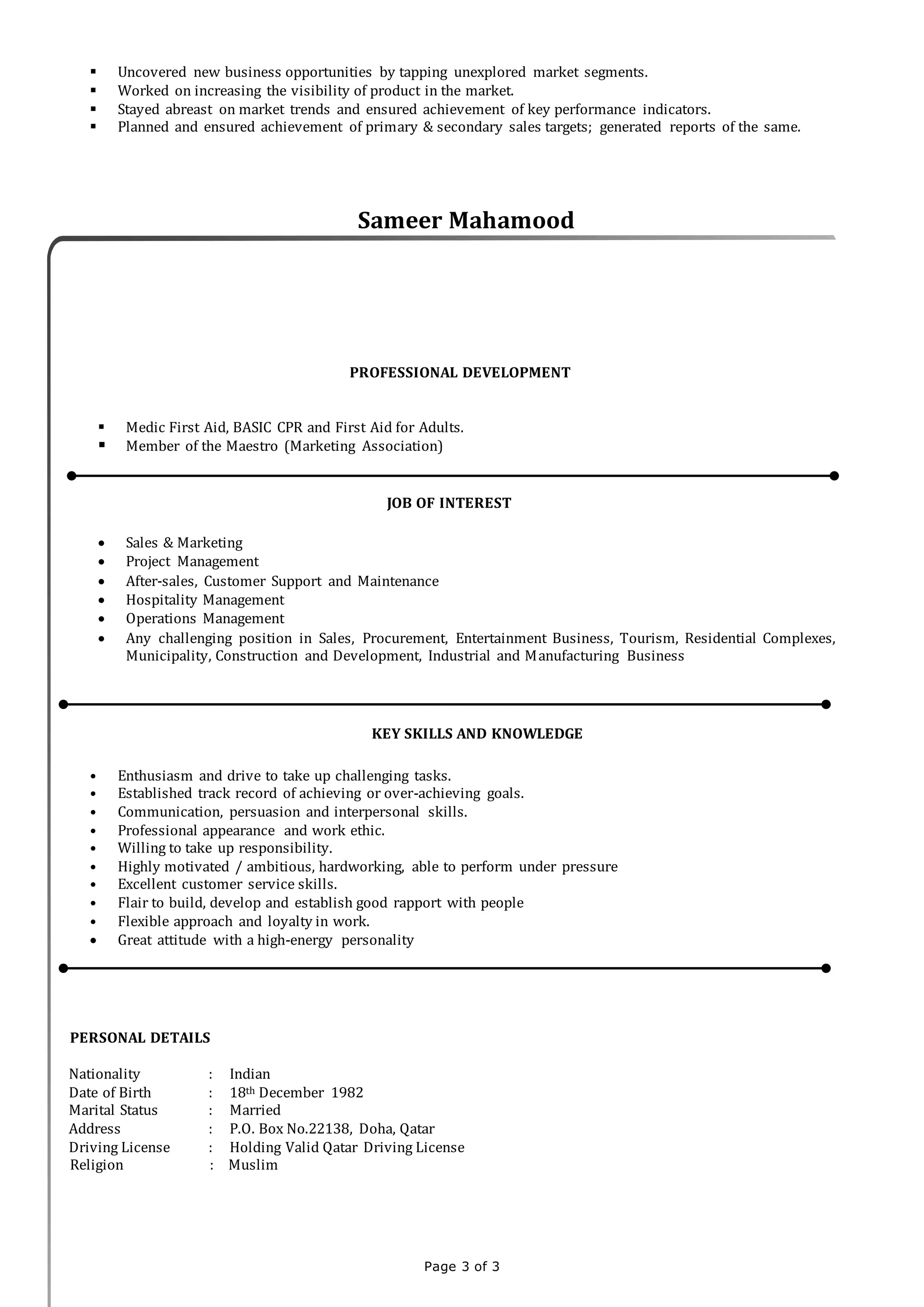 sameer cv | PDF