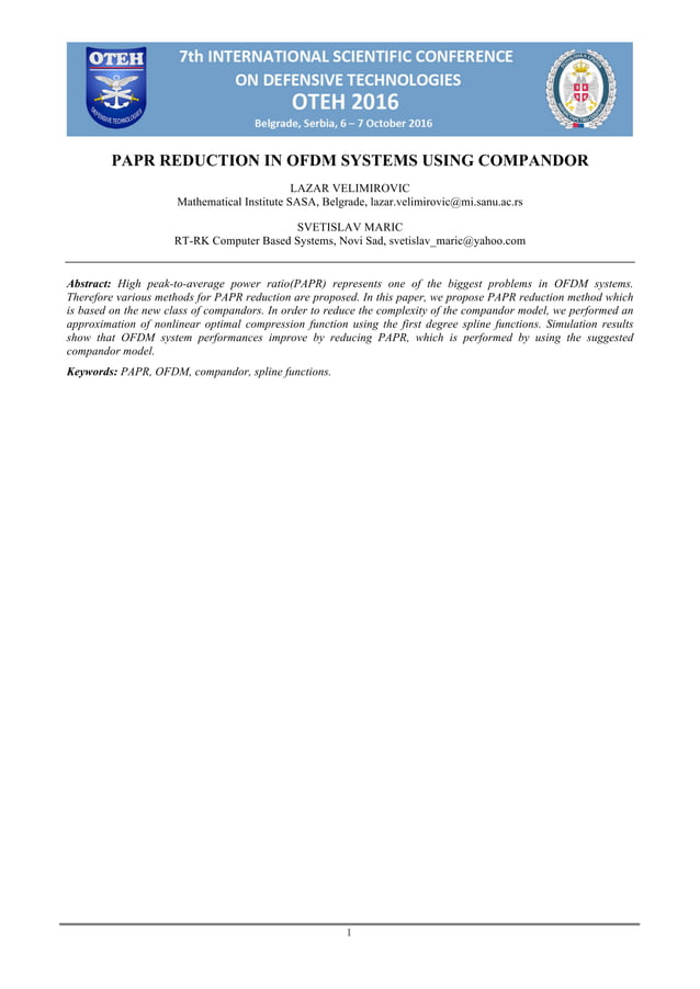 PAPR Reduction in OFDM | PDF