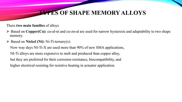 Shape memory alloys | PPT