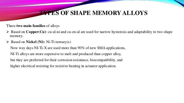 Shape memory alloys