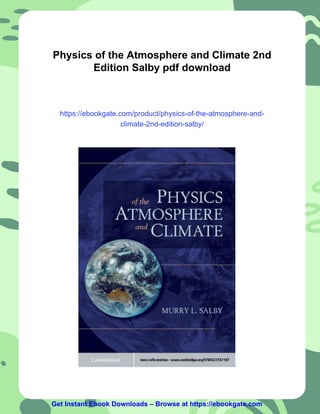 Physics of the Atmosphere and Climate 2nd Edition Salby | PDF