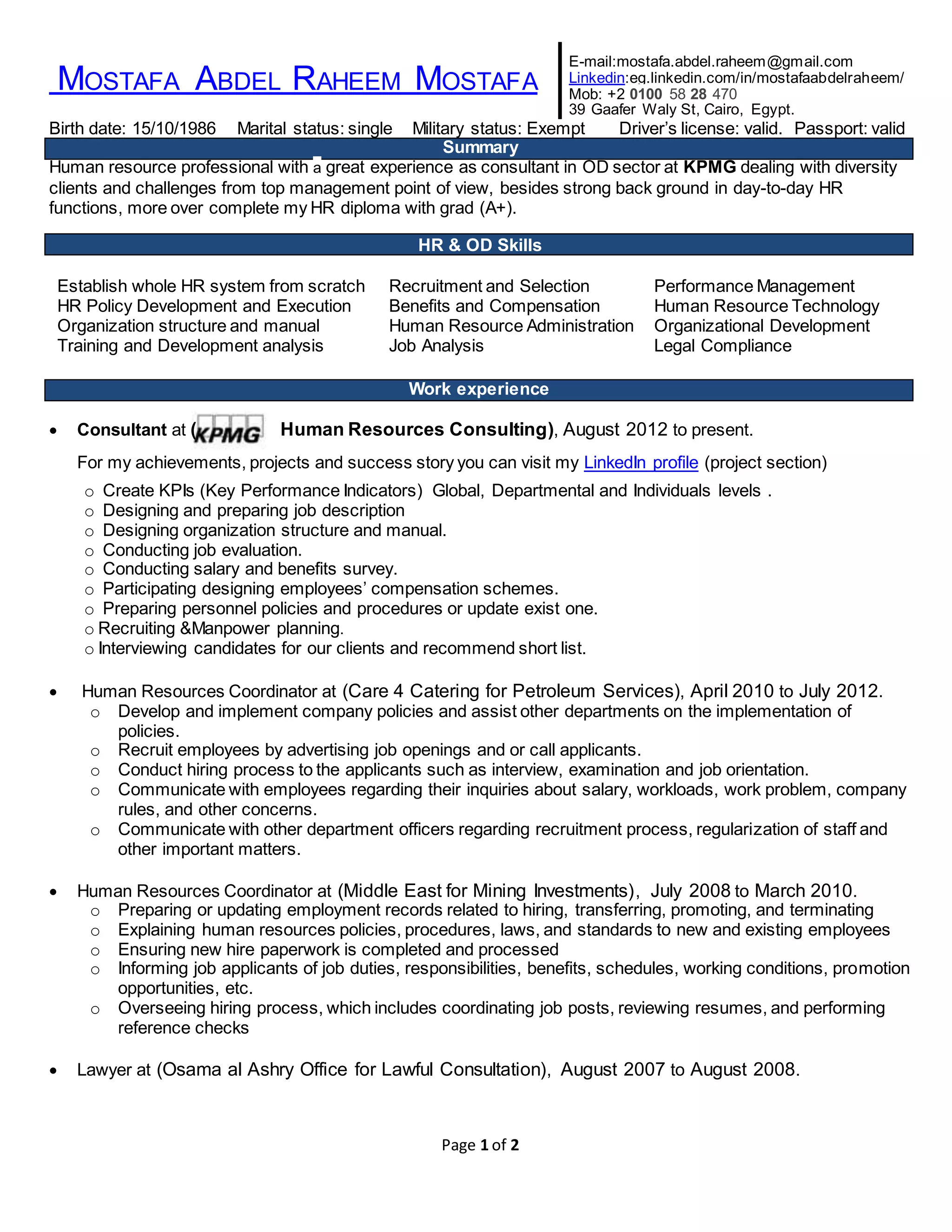 Mostafa Abdel Raheem CV_HR_KPMG | DOCX