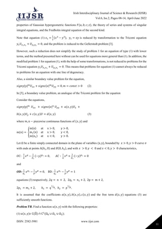 Analysis of Some Boundary Value Problems for Mixed-Type Equations with Two Lines of Degeneracy | PDF