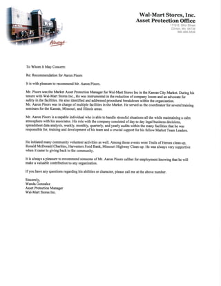 Walmart Letter of Recommendation | PDF