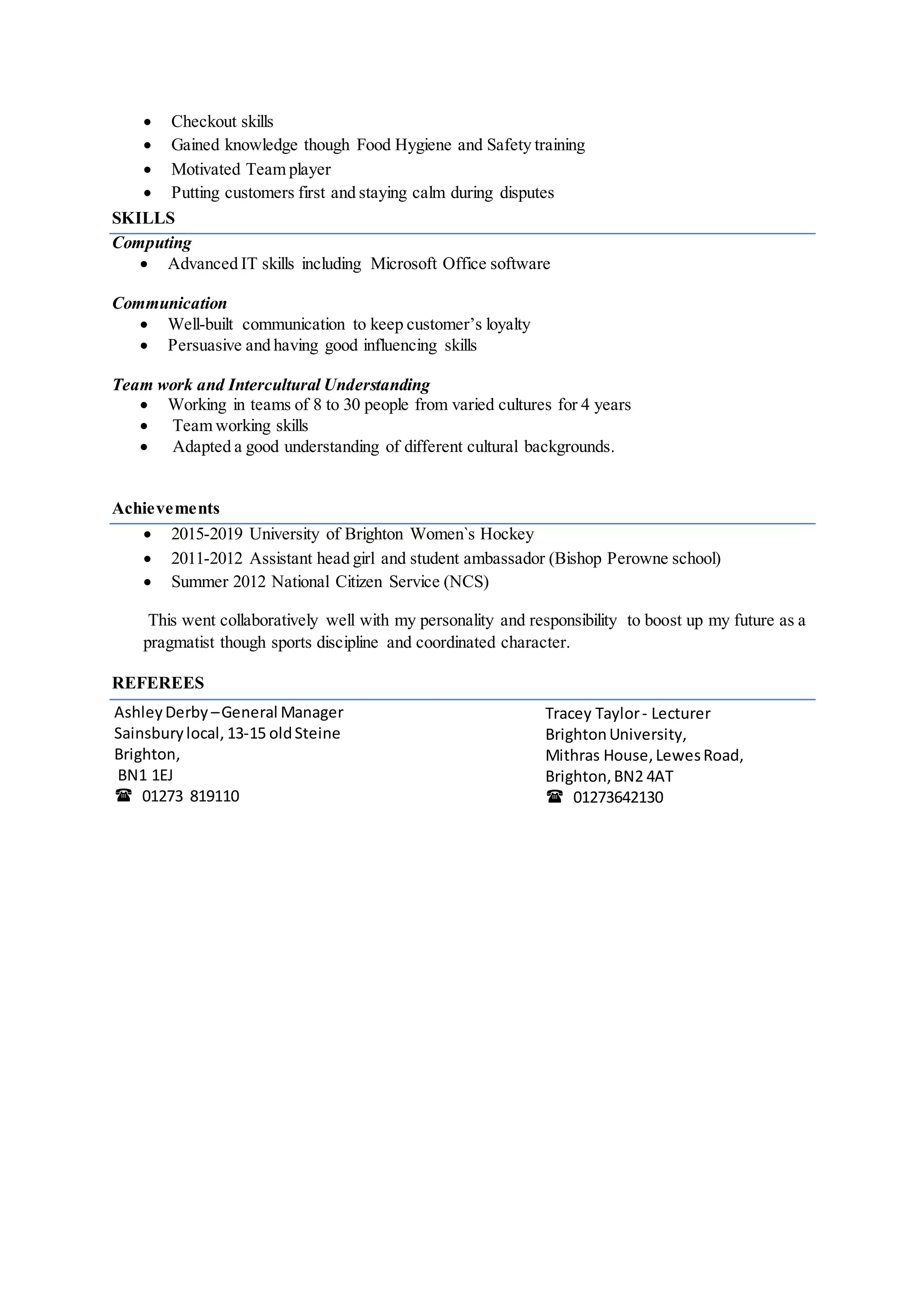 second year CV (1) | DOCX