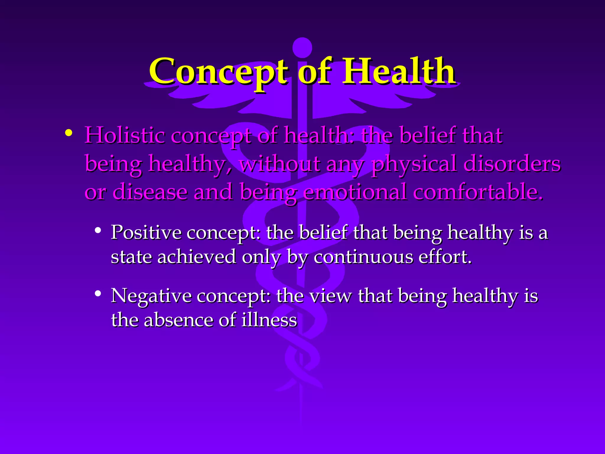 Concept of Health and Illness | PPT