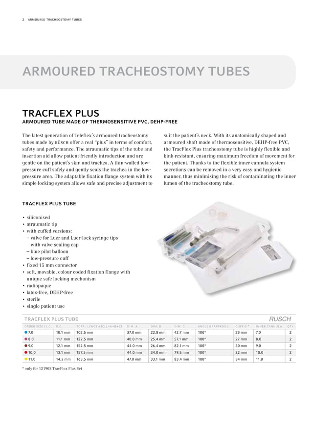 Catálogo Canulas de traqueotomia RUSCH | PDF