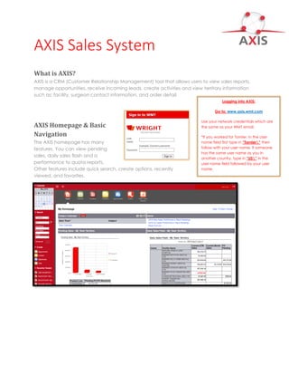 AXIS USER GUIDE | PDF
