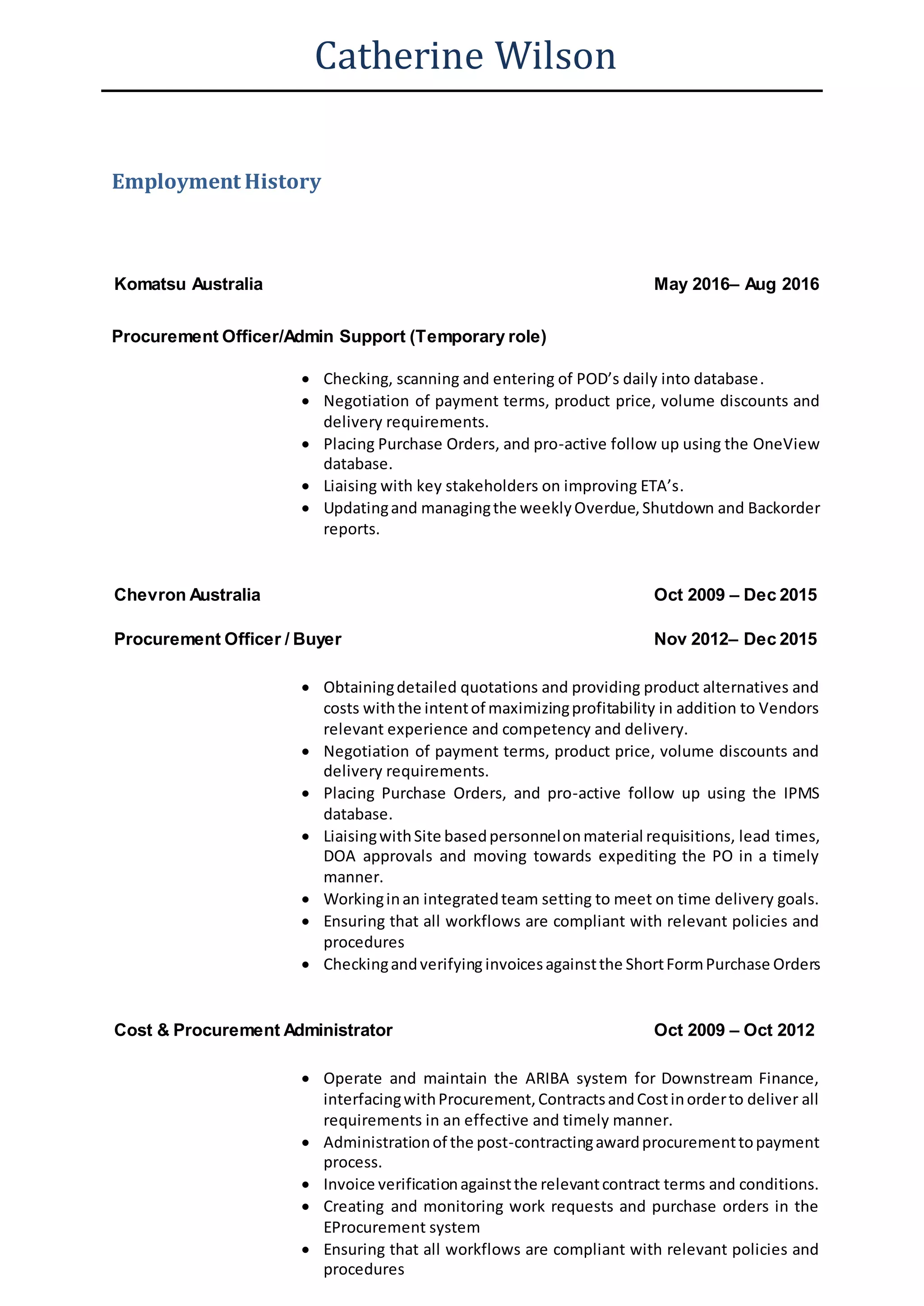 Wilson, Catherine - Resume | PDF