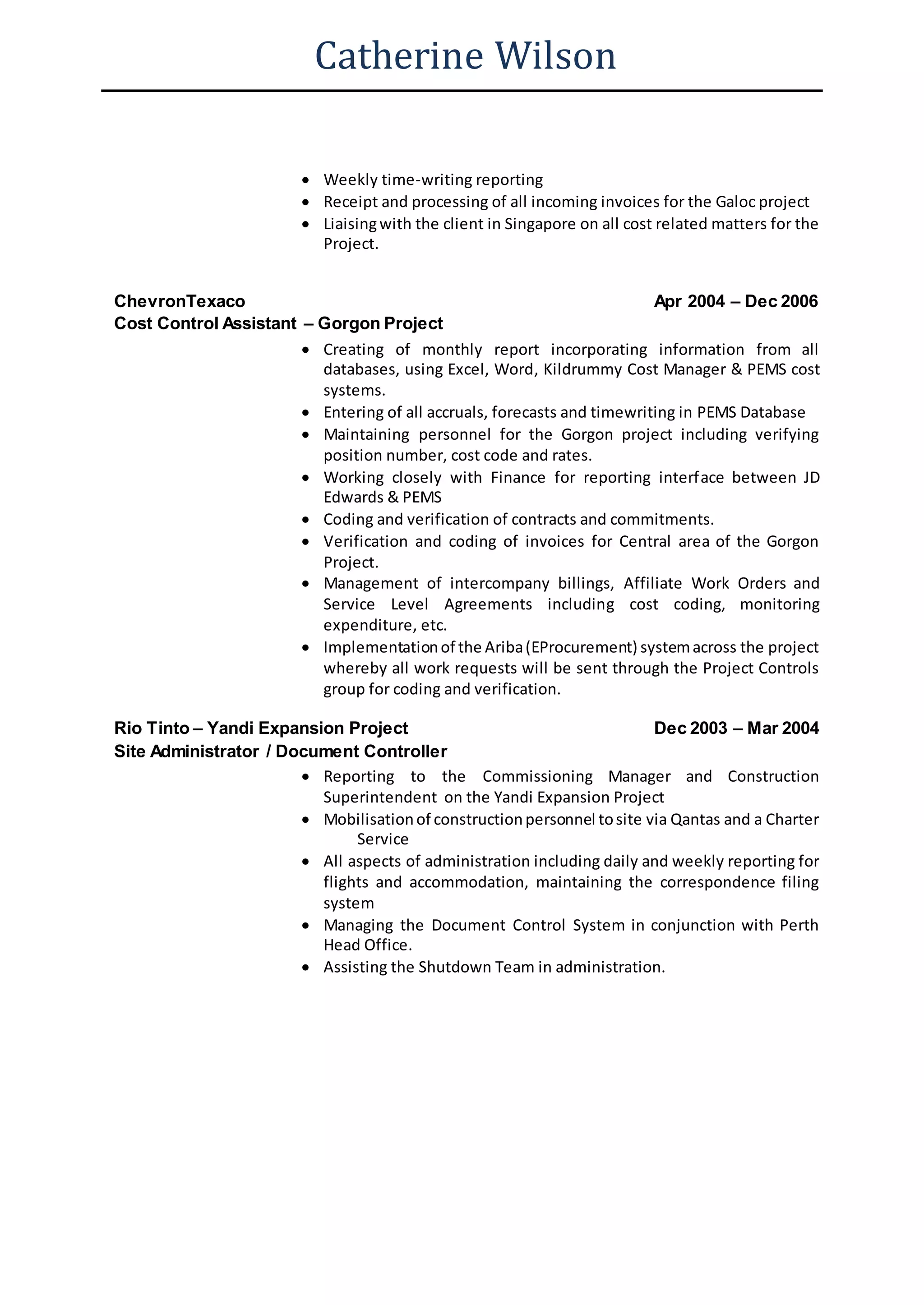 Wilson, Catherine - Resume | PDF