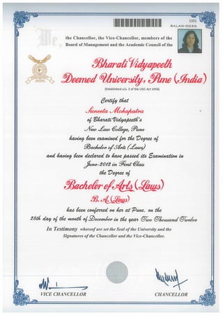 BA (Law) Degree | PDF