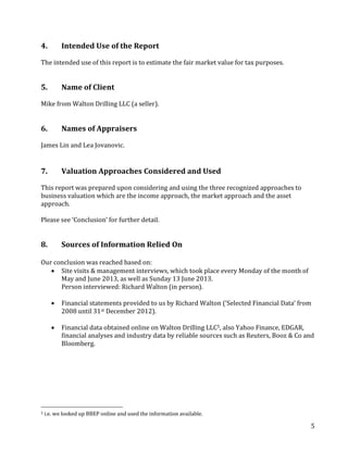 Writing Sample - Valuation Report | PDF