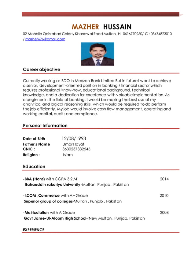 Mazher's Resume | DOCX