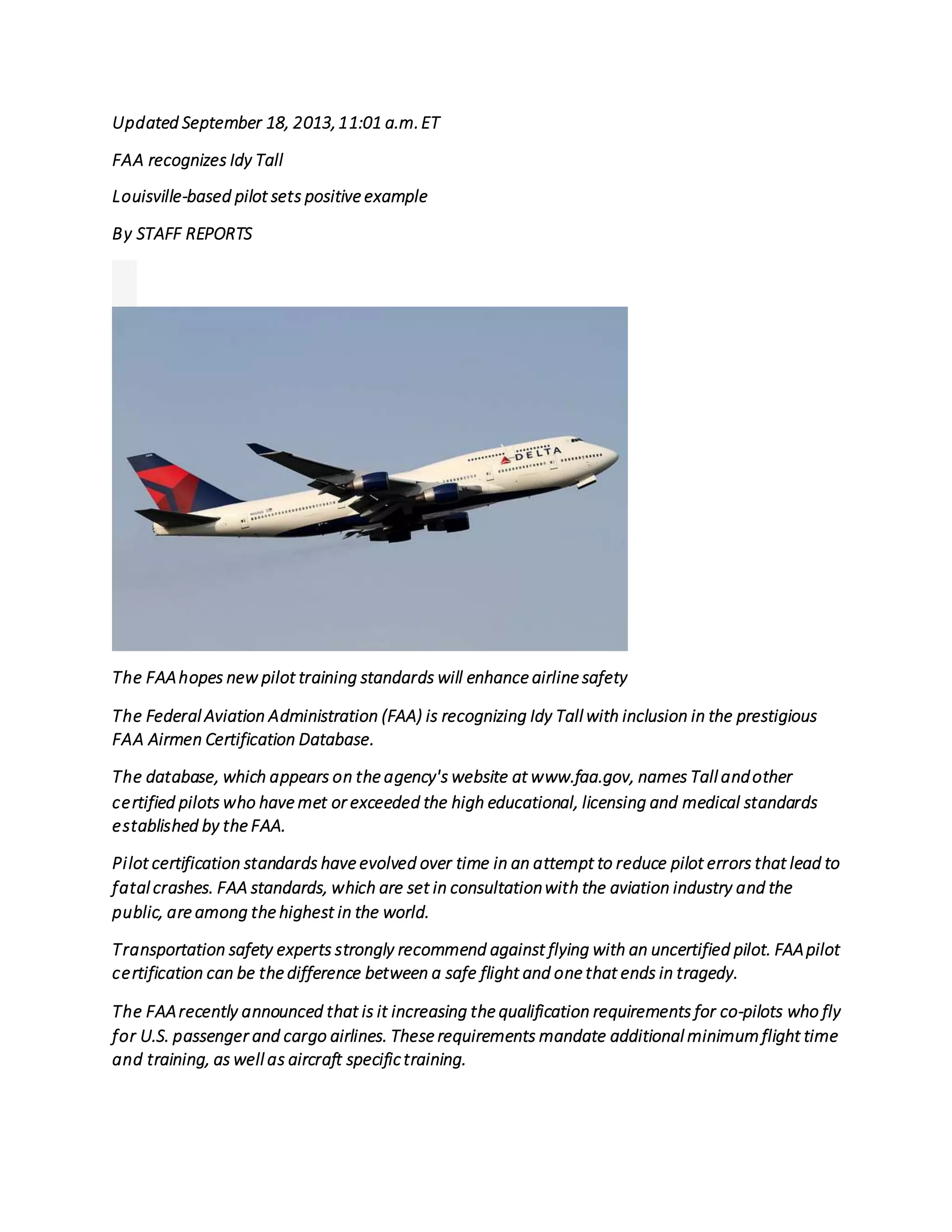 FAA Recognizes Idy Tall | DOCX