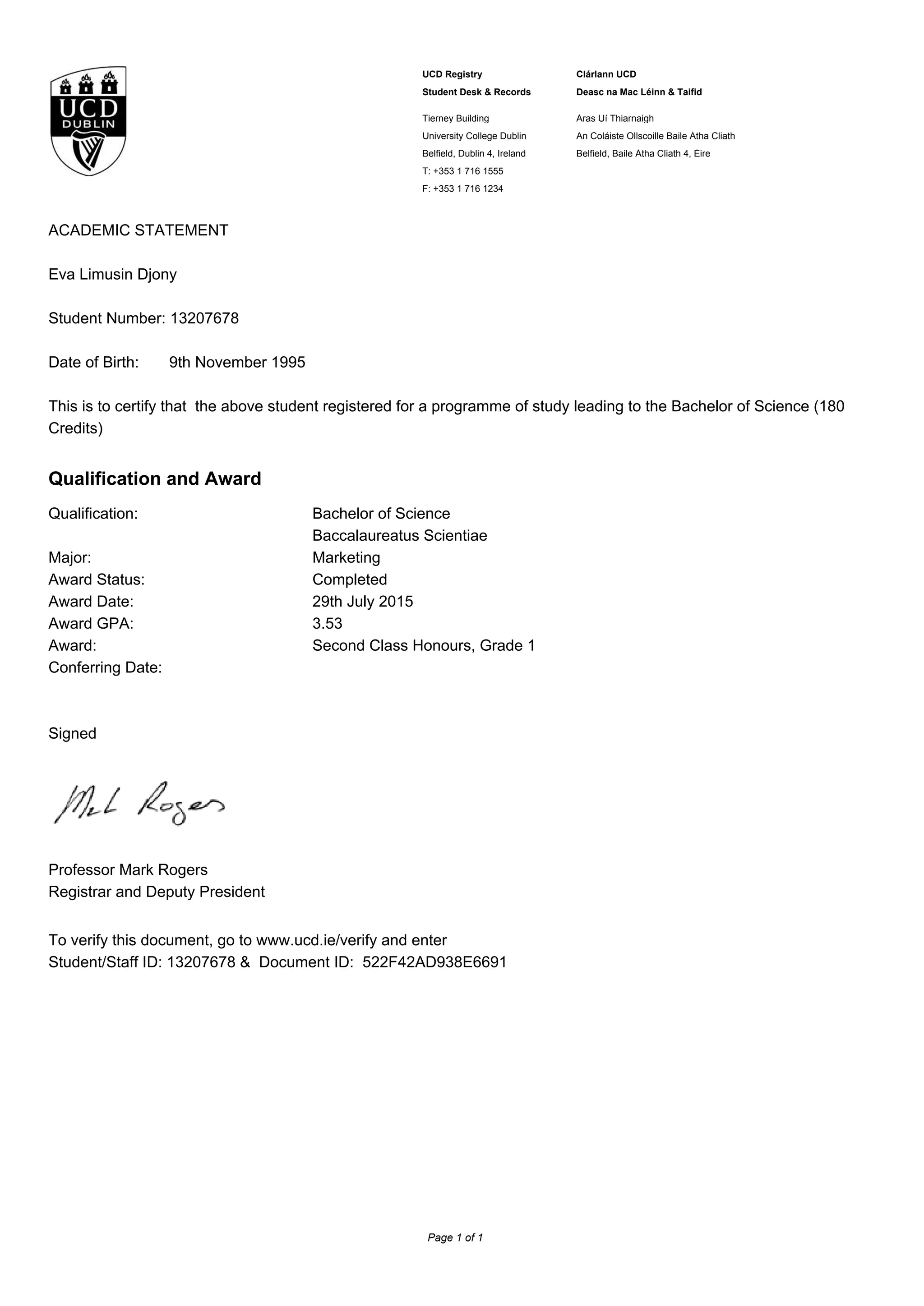 Academic Statement | PDF