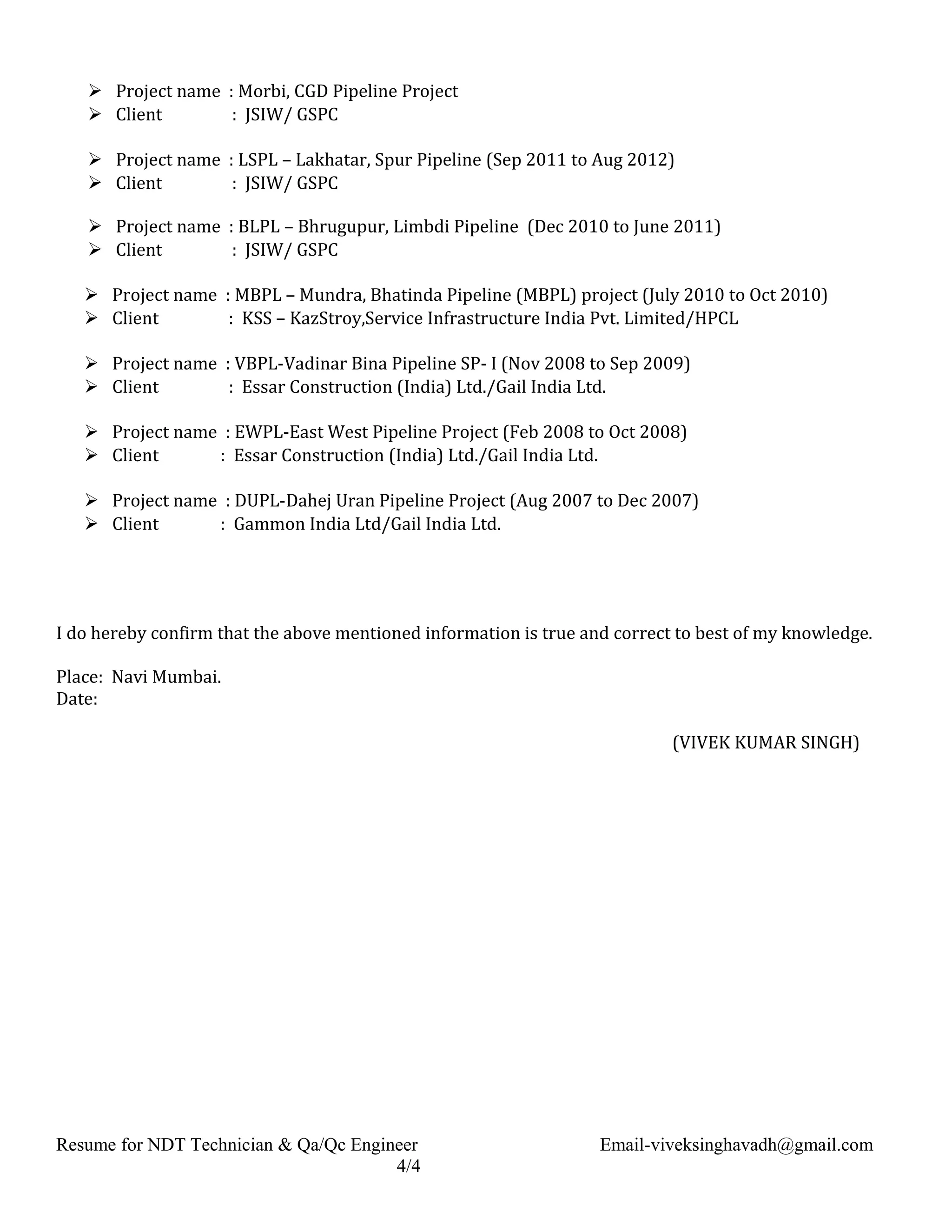 Resume -Vivek singh | PDF