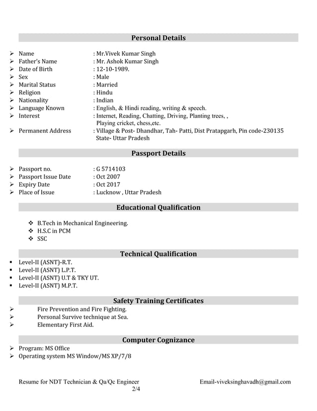 Resume -Vivek singh | PDF