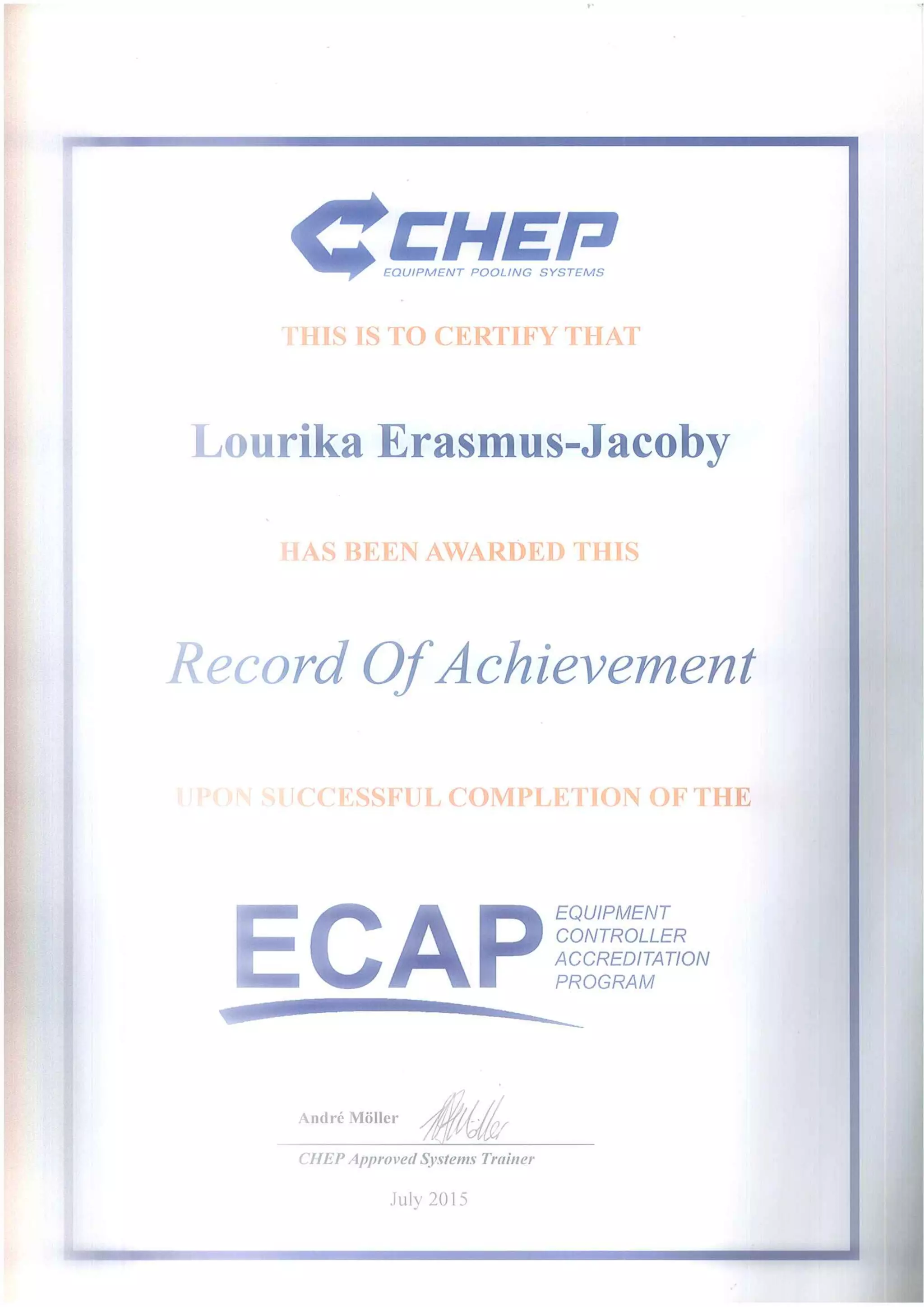 Chep Certificate | PDF