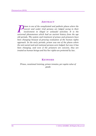 A study on the performance of vocational training to prisoners in ...