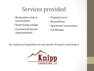 Knipp Contracting overview 2015 | PDF