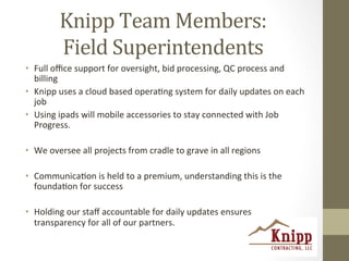 Knipp Contracting overview 2015 | PDF