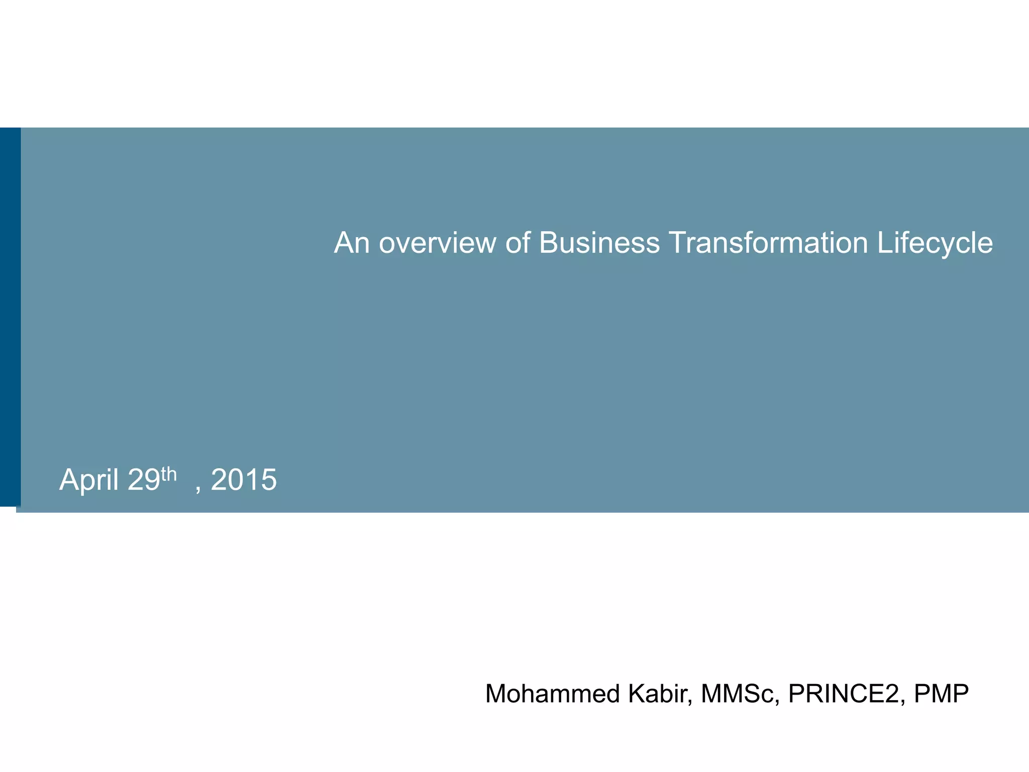 Business Transformation Life Cycle | PDF